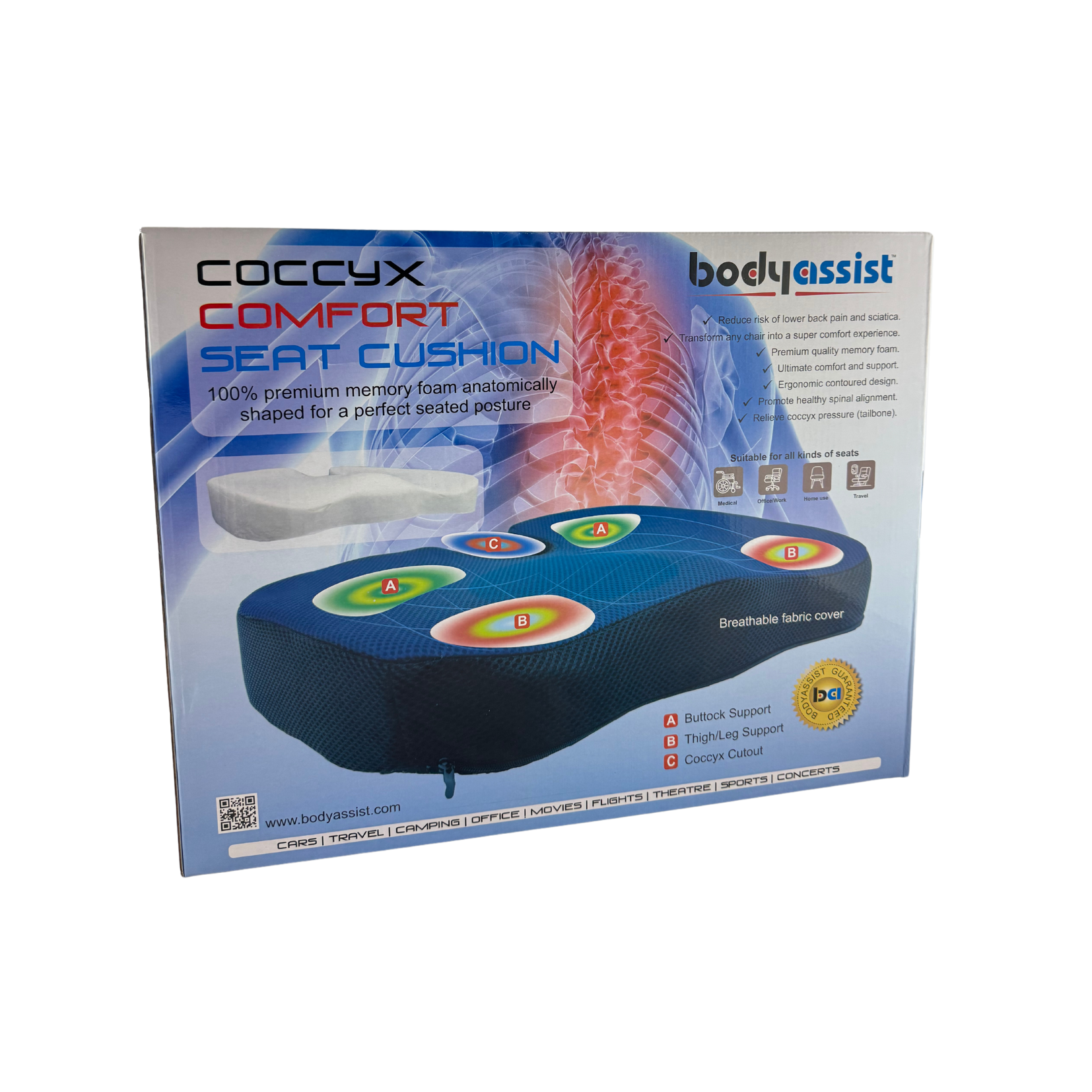 Body Assist Coccyx Comfort Seat Cushion | First Aid Distributions